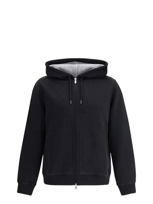 Brunello Cucinelli Cotton Zip-up Hoodie - Black