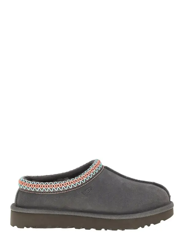 UGG Tasman Ii Suede Mules With Braided Collar - Grey