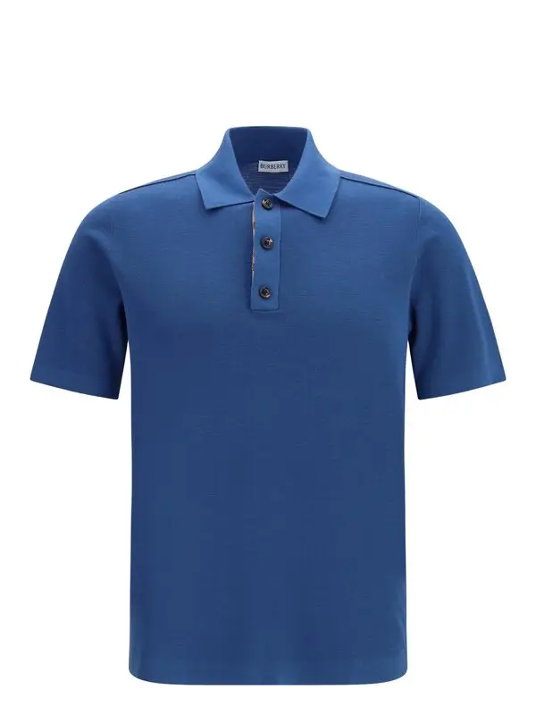 Burberry Knit Polo - Blue