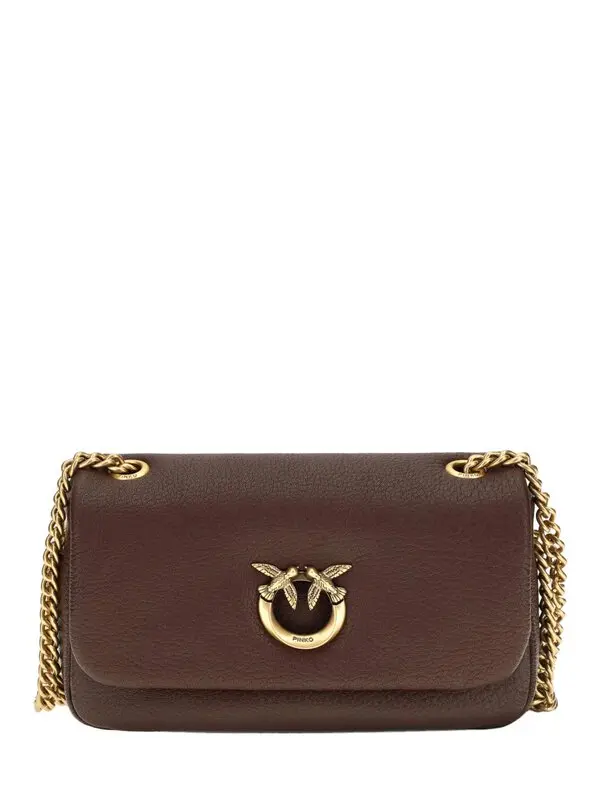 Pinko Medium Love Bag Click Soft Horizontal Shoulder Bag - Brown