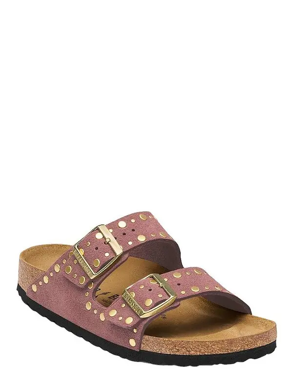 BIRKENSTOCK Arizona Rivet Suede Sandals - Pepper