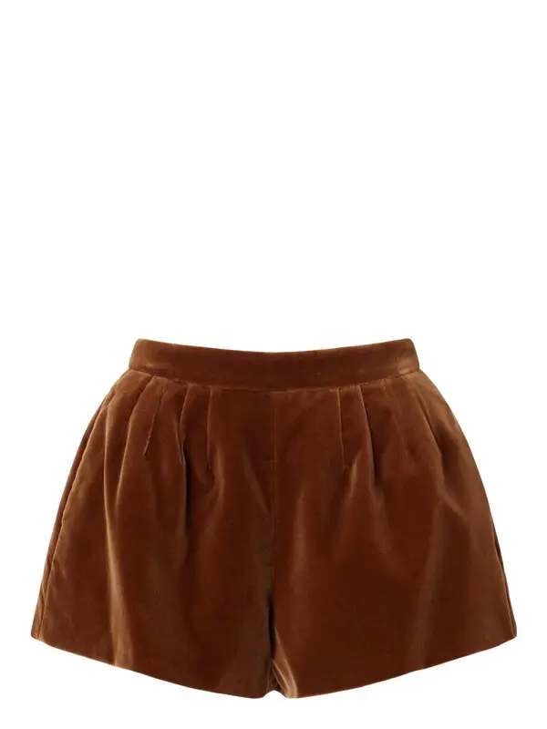 BLAZÉ MILANO Cotton-velvet "tinker" Shorts - Brown