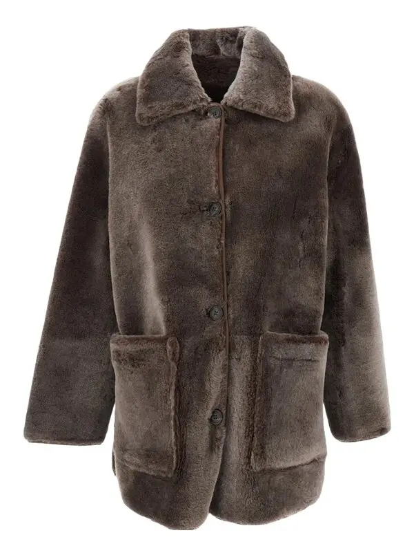 ARMA Long-sleeve Jacket With Nappa Leather Trim - Brown