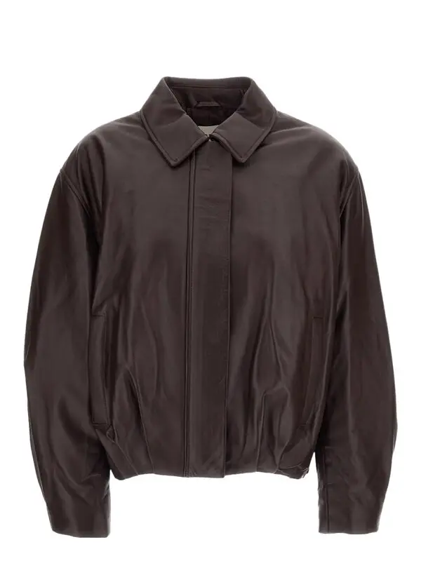 ARMA Long Sleeve Leather Jacket - Brown