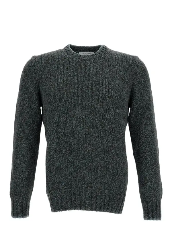 GRAN SASSO Herringbone Crew-neck Sweater - Green