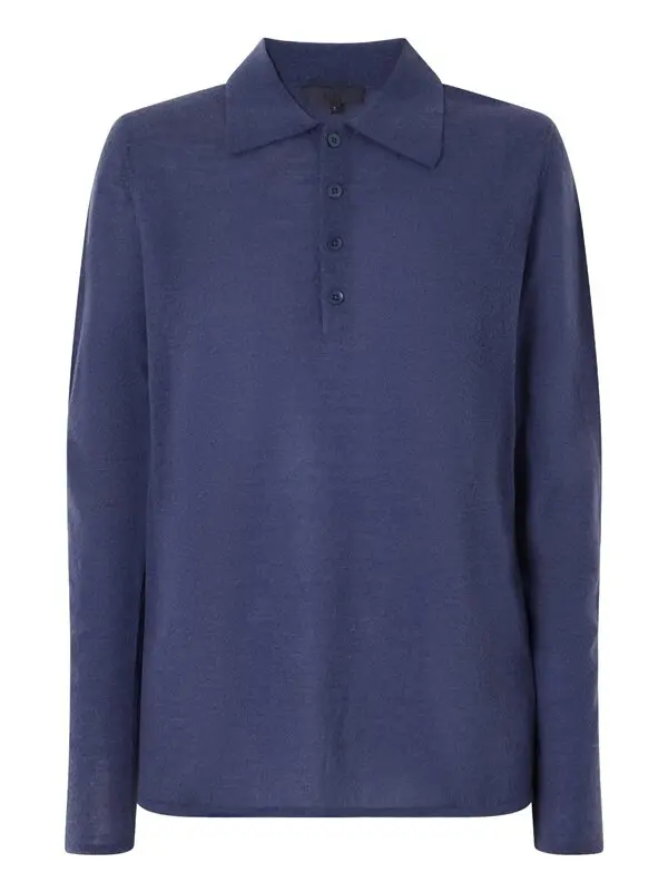 Tibi Wool-blend Knit Polo Sweater - Blue