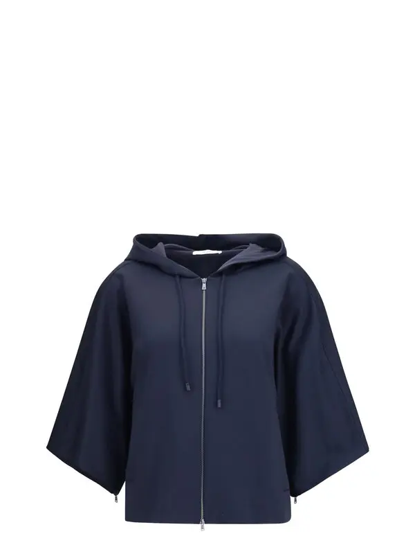 Max Mara Zip-up Flared-sleeve Hoodie - Blue