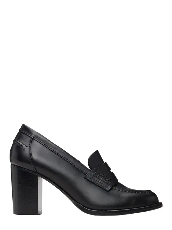 A.p.c. Leather Moccasin High Heel Shoes - Black