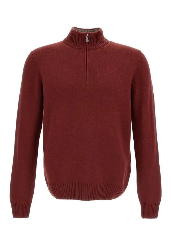 GRAN SASSO Zip-up Sweater - Red