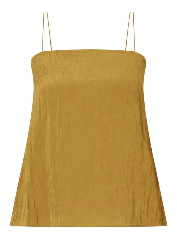 Tibi Crinkle Charmeuse Tank - Brown