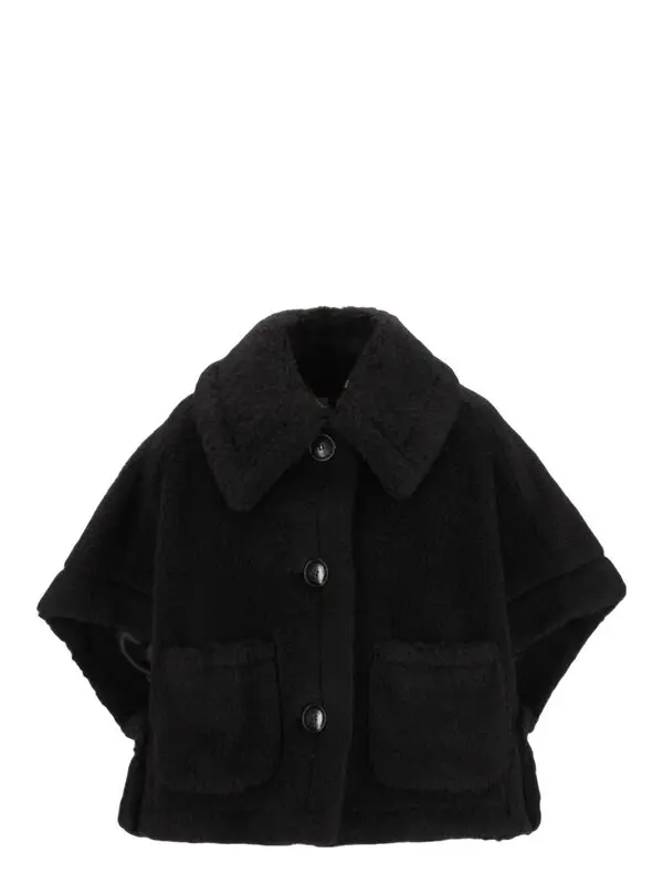 Max Mara Collared Cape - Black