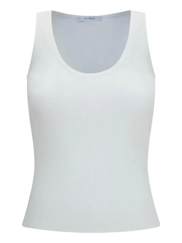 Max Mara Sleeveless Ribbed Jersey Tank Top - White