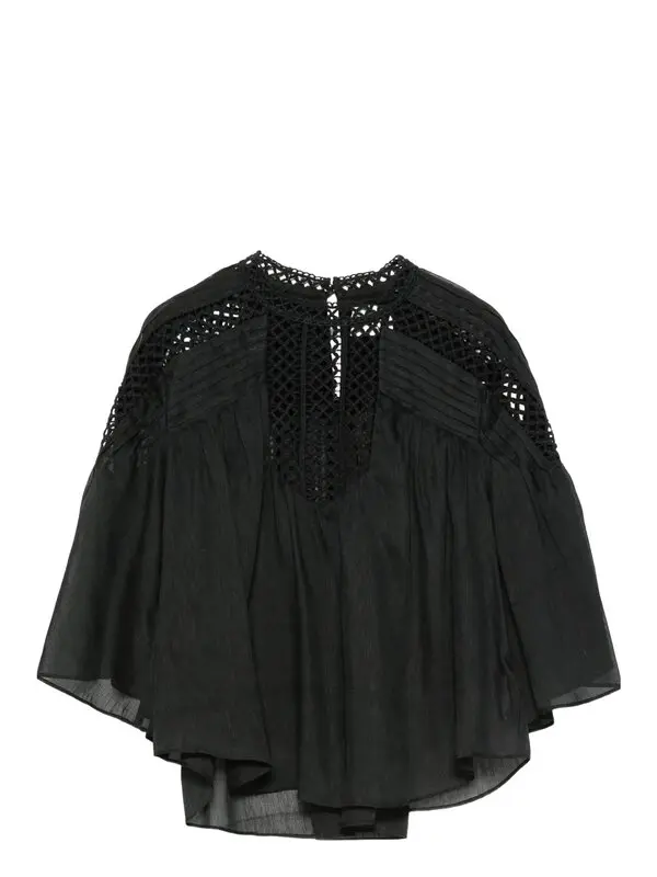 Isabel Marant Étoile Parina Lace-trimmed Woven Blouse - Black