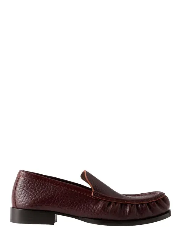 Dries Van Noten Crinkled Leather Loafers - Black