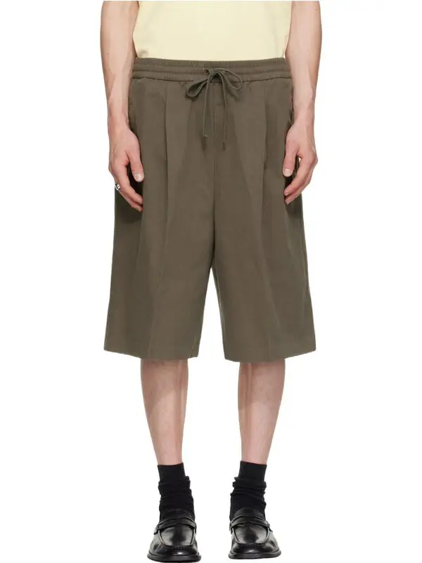 Fear Of God Drawstring Pleated Shorts - Moss Green