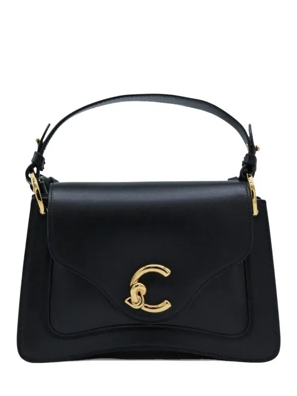 COCCINELLE Flap Logo Shoulder Bag - Black