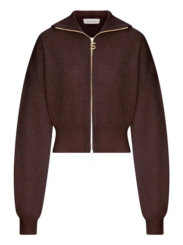 Sportmax Long-sleeve Knit Top With Hood And Zip Closure - Red
