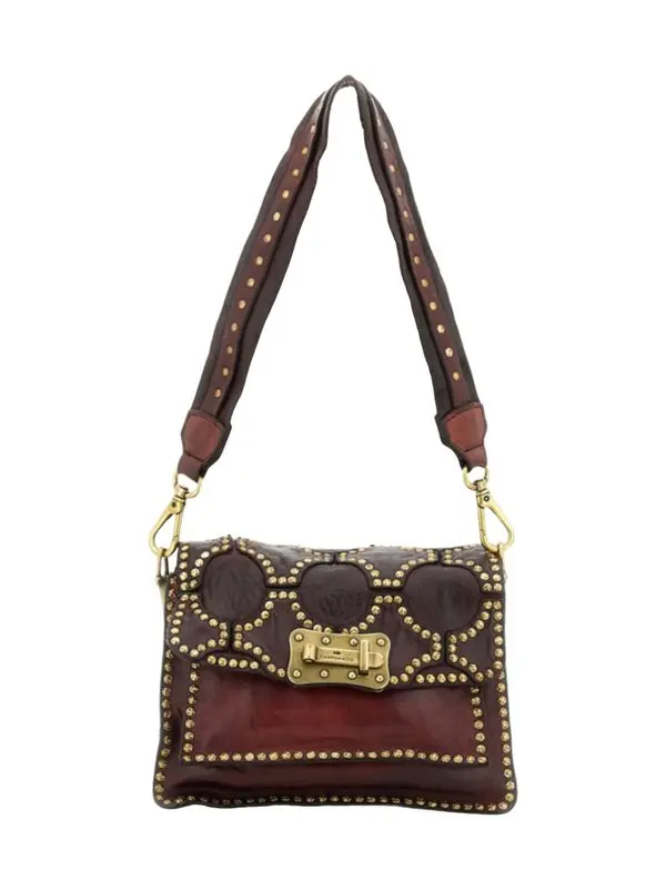 CAMPOMAGGI Studded Leather Shoulder Bag - Black
