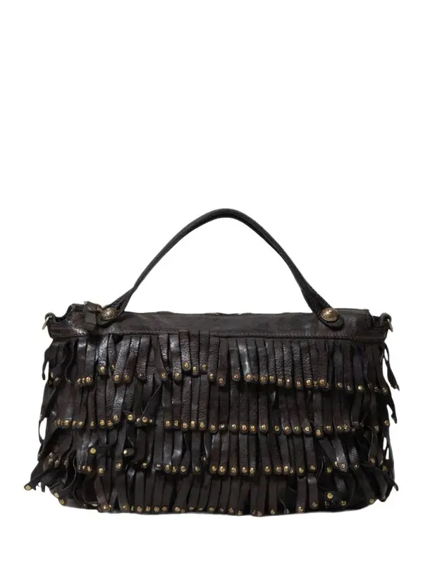 CAMPOMAGGI Studded Fringe Tote Bag - Black