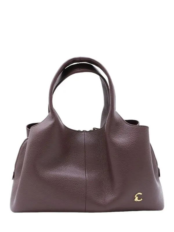 COCCINELLE Textured Top Handle Tote Bag - Berry