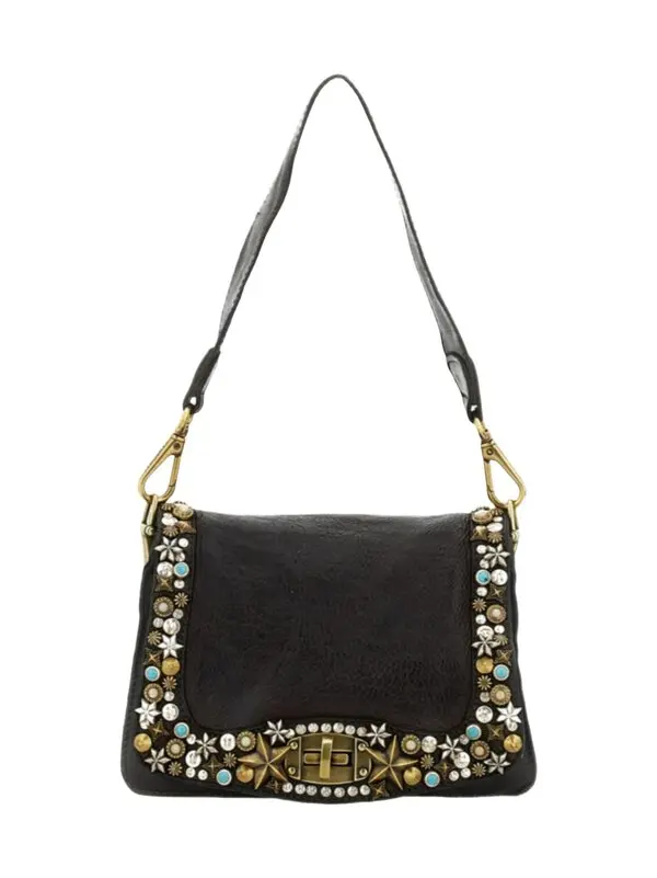 CAMPOMAGGI Embellished Flap Shoulder Bag - Brown