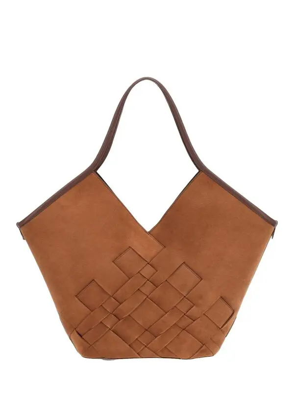 Hereu Interlock V-shape Tote Bag - Brown