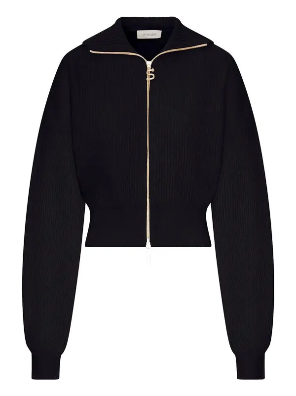 Sportmax Long-sleeve Hooded Knit Top - Black