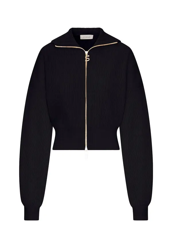 Sportmax Zip-up Ribbed Knit Cardigan With Hood - No