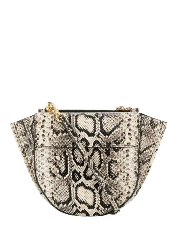 WANDLER Python Print Flap Shoulder Bag - No