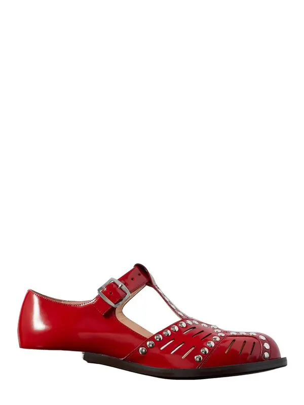 Bally Spiegel Studded Cutout Glossed-leather Brogues - No