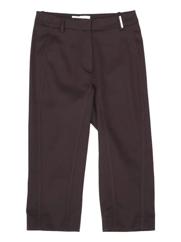 Attico High-waisted Cropped Straight-leg Pants - Black