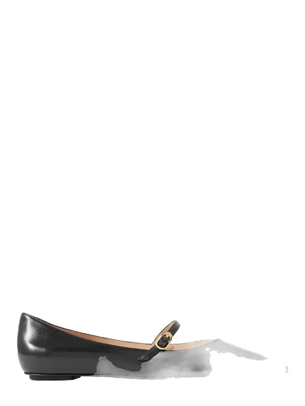 STUART WEITZMAN Emilia Leather Mary Jane Flats - Black