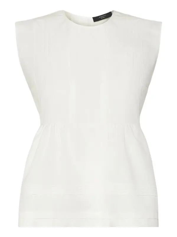 Max Mara Sleeveless Cotton Poplin Shirt - White