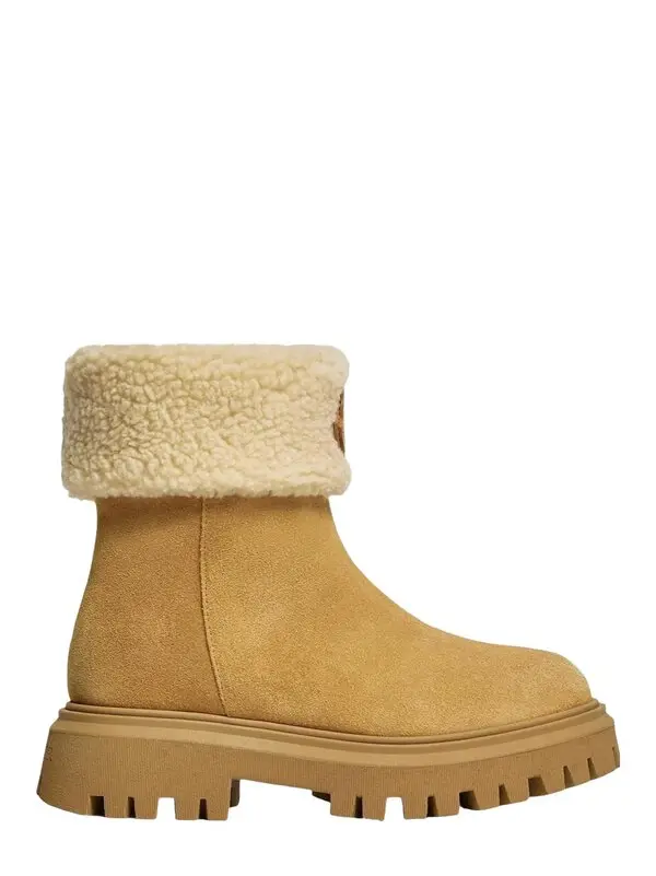 Moncler Petit Aurea Mid Suede Boots - Nude