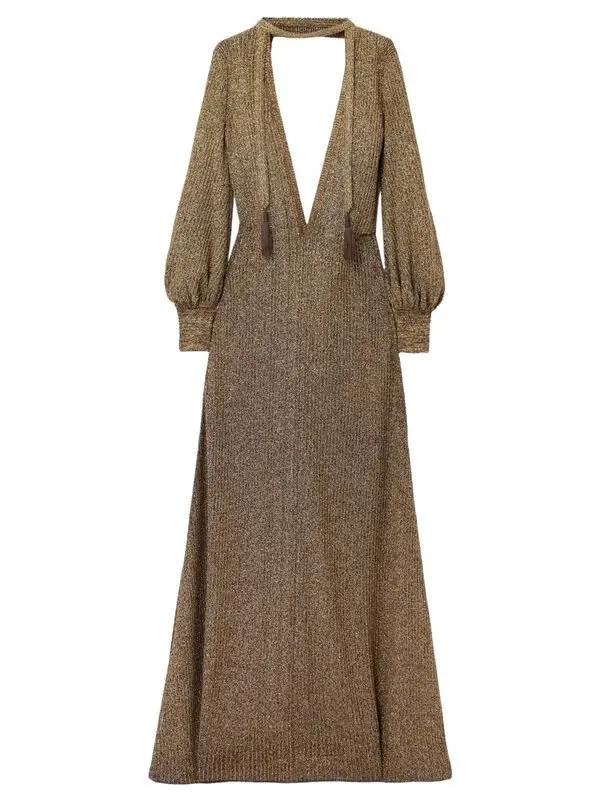 TOM FORD Embellished Metallic Jersey Maxi Dress - No