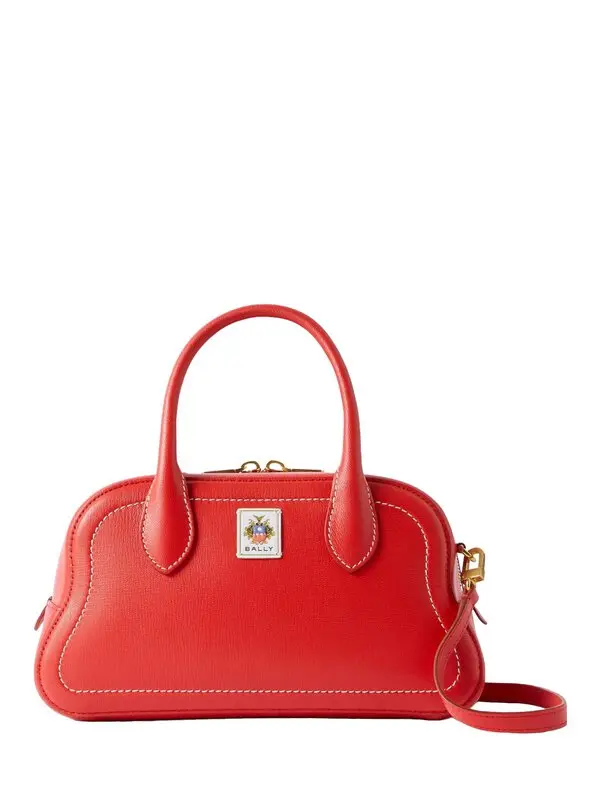 Bally Appliquéd Leather Tote - Red
