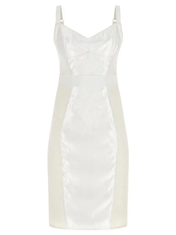 Dolce & Gabbana Corset Lace Panel Dress - White