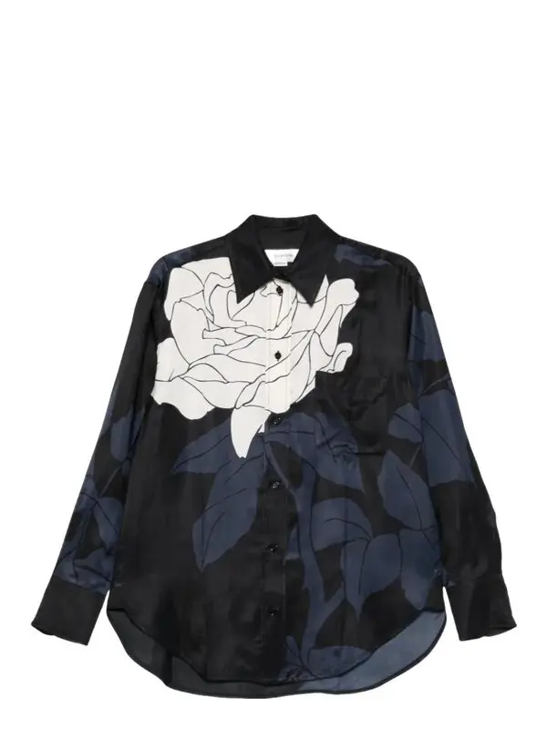 Victoria Beckham Floral Print Shirt - Black