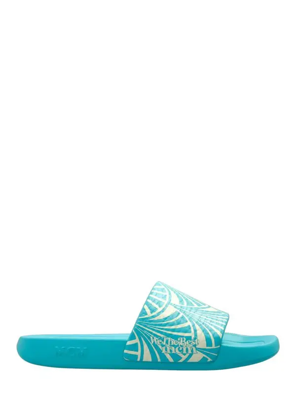 Mcm Printed Slide Sandals - Blue