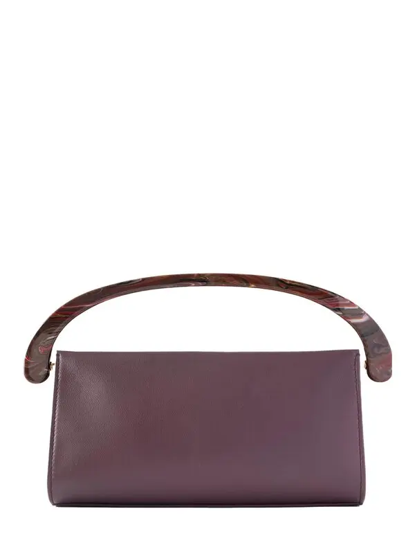 Dries Van Noten Leather Clutch With Hoop Handle - Red
