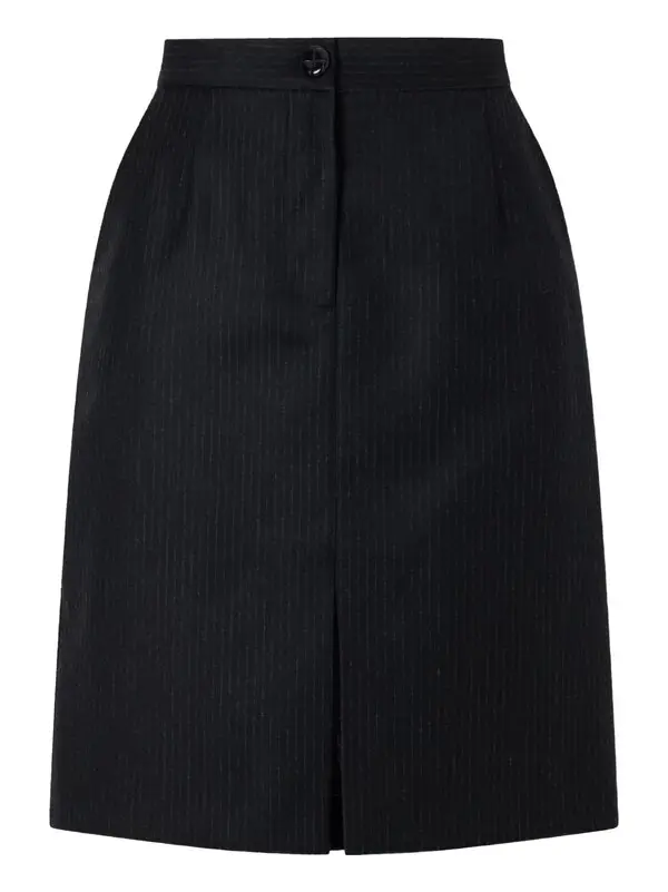 BLAZÉ MILANO Popeye Wool Pinstriped Knee-length Skirt - Black