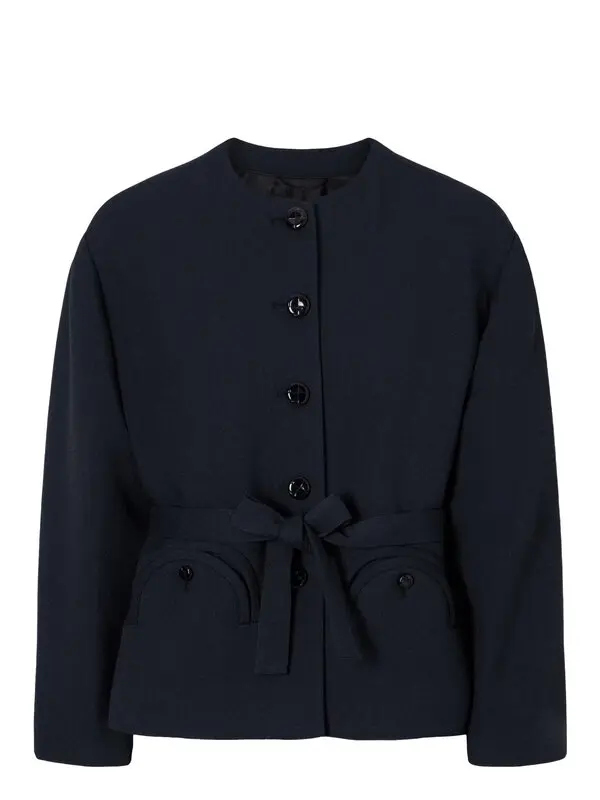 BLAZÉ MILANO Dales Crepe Belted Jacket - Black