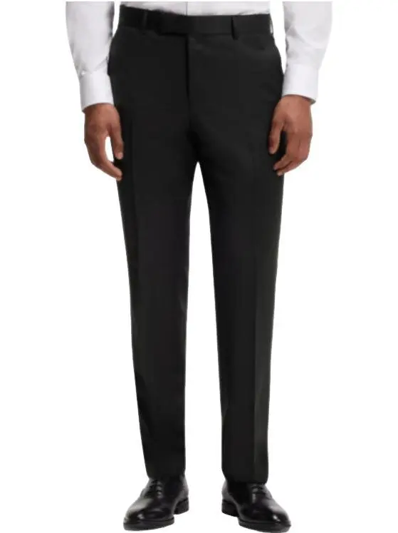 Hugo Boss Tailored Trousers With Belt Loops - Black