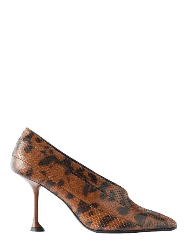 Proenza Schouler Snake-effect Leather Pumps - Brown