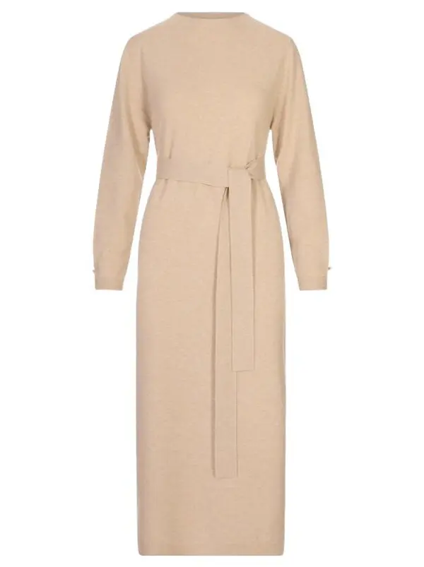 Fabiana Filippi Belted Ribbed Crewneck Midi Dress - No