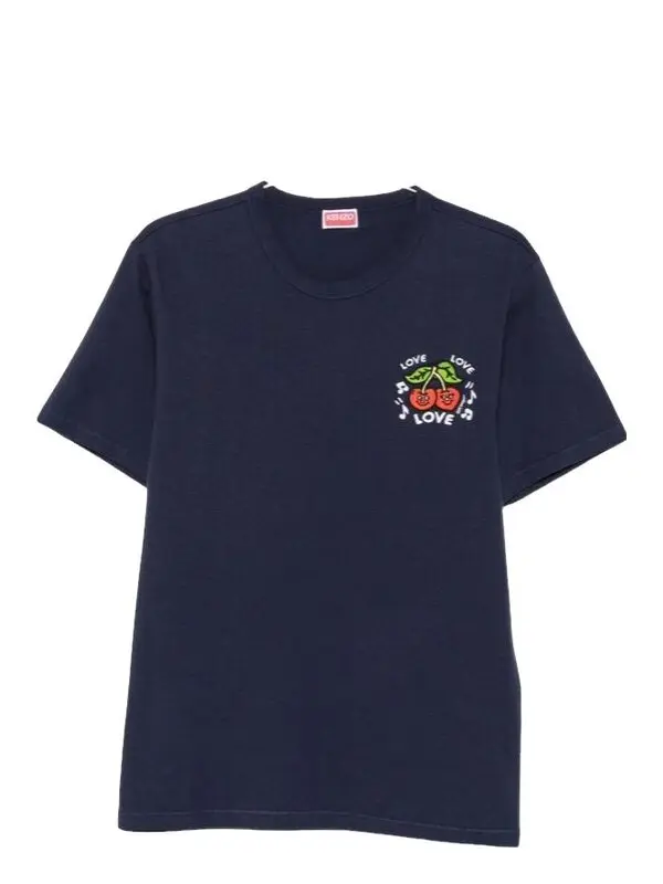 Kenzo Love" Embroidered Cherry Slim Fit T-shirt - No