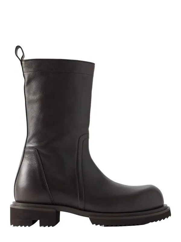 Rick Owens Creeper Gabe Washed Leather Lace-up Boots - Brown