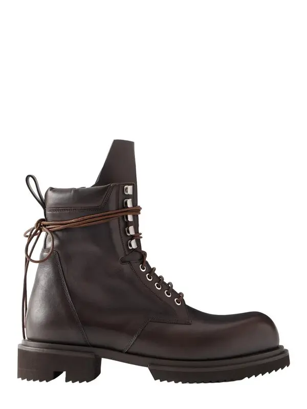 Rick Owens Army Gabe Leather Lace-up Boots - Brown