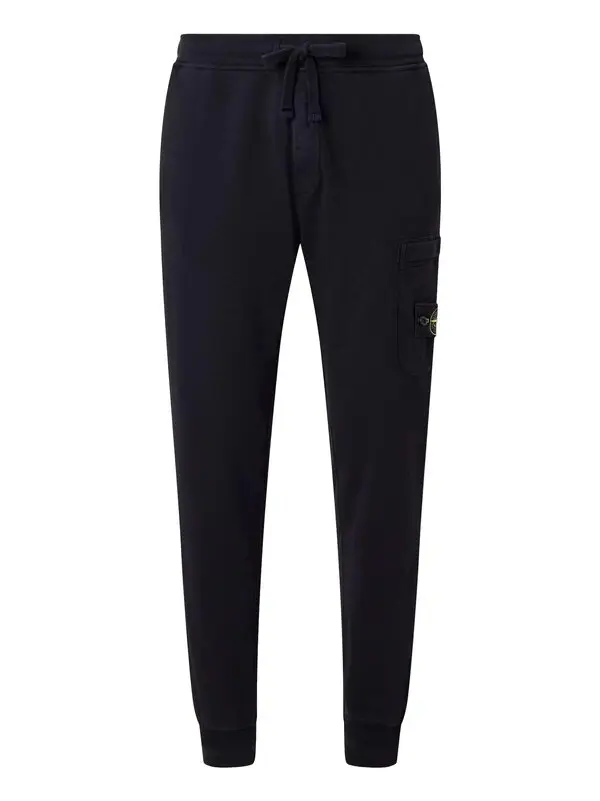 Stone Island Straight-leg Cotton-fleece Sweatpants - Black