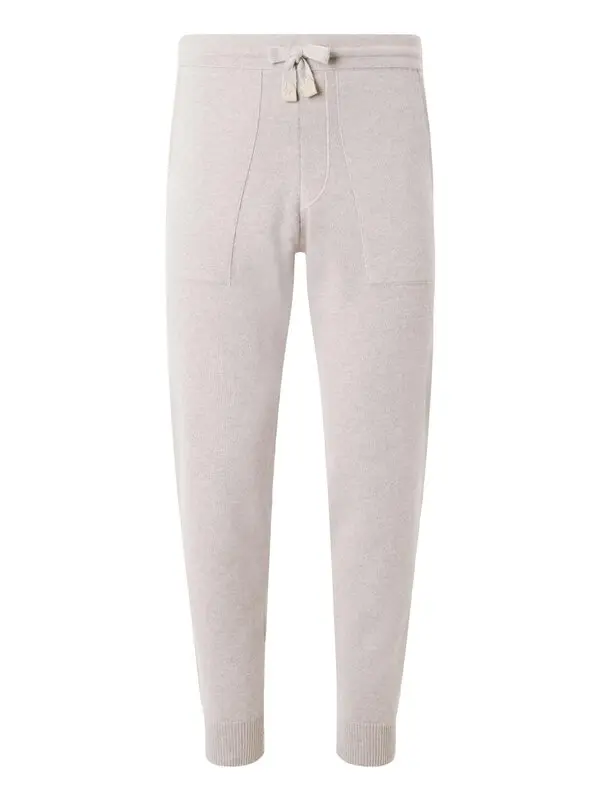 Brioni Tapered Drawstring Straight-leg Cashmere Sweatpants - Gray